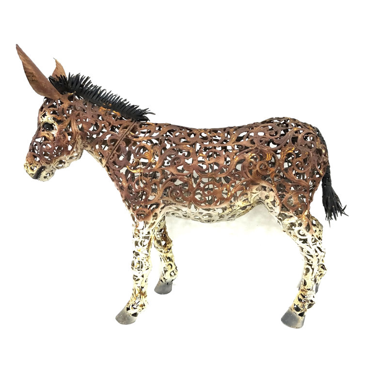 Hi-Line Gift Ltd. Garney Metal Donkey 24" H Statue & Reviews | Wayfair.ca