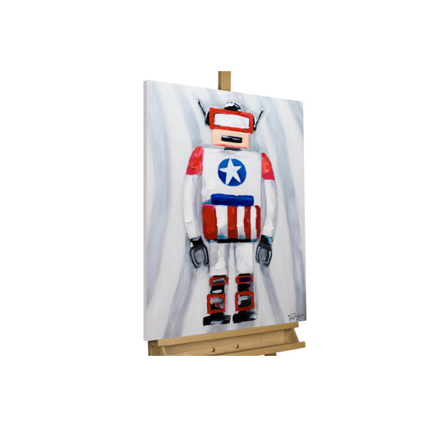 KUNSTLOFT Captain Robot - Wrapped Canvas Painting | Wayfair.co.uk