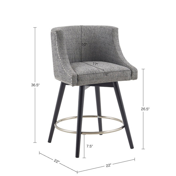 Greyleigh™ Hartlepool Swivel Nailhead Counter Stool & Reviews | Wayfair
