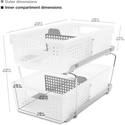 Rebrilliant 2-Tier Multi-Purpose Slide-Out Plastic Basket | Wayfair