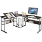 Inbox Zero Doireann L-shaped Drafting Table & Reviews | Wayfair