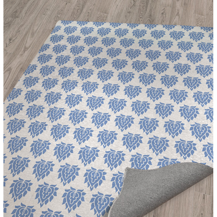 Everly Quinn Eastleigh Performance Blue/Periwinkle Rug | Wayfair