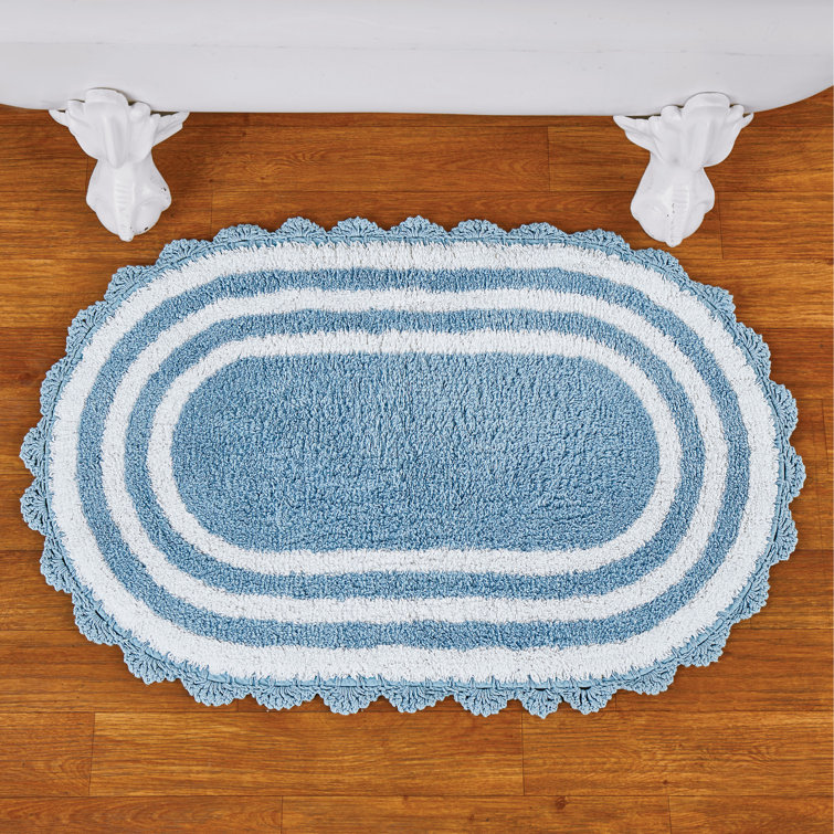 Winston Porter Barkeley Scalloped Crochet Edge Cotton Bath Rug ...
