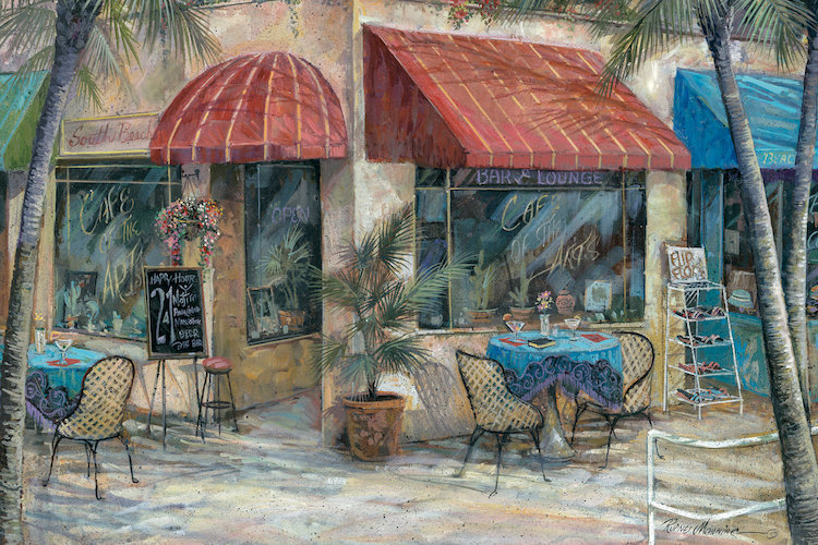 East Urban Home Café Of The Arts by Ruane Manning - Wrapped Canvas ...