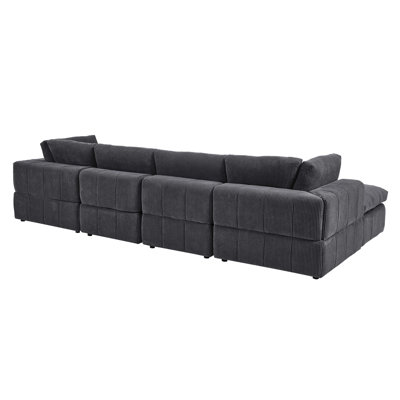 Wade Logan® 6 - Piece Upholstered Sectional & Reviews | Wayfair