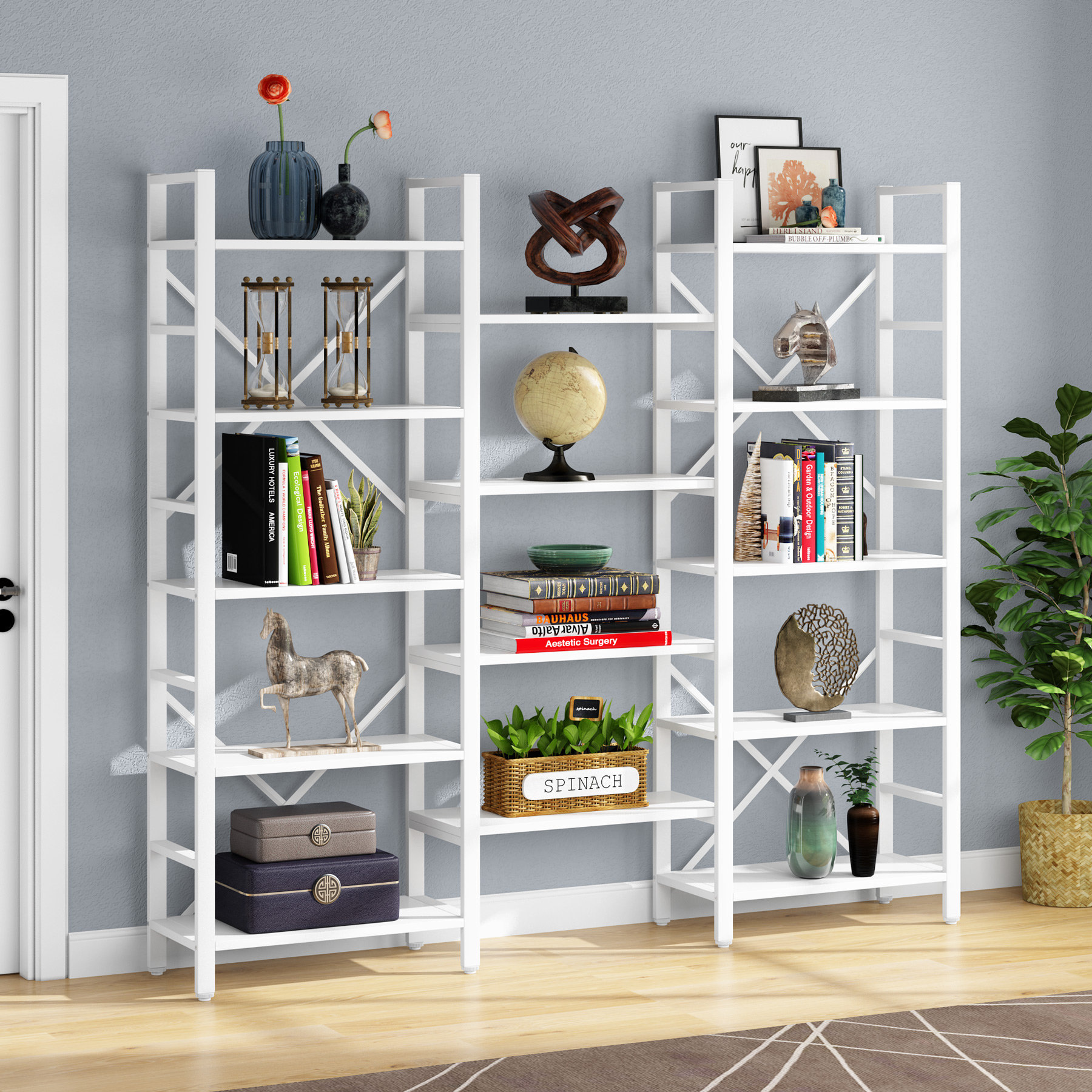 17 Stories Amorina 69.29'' H x 70.86'' W Stainless Steel Library ...