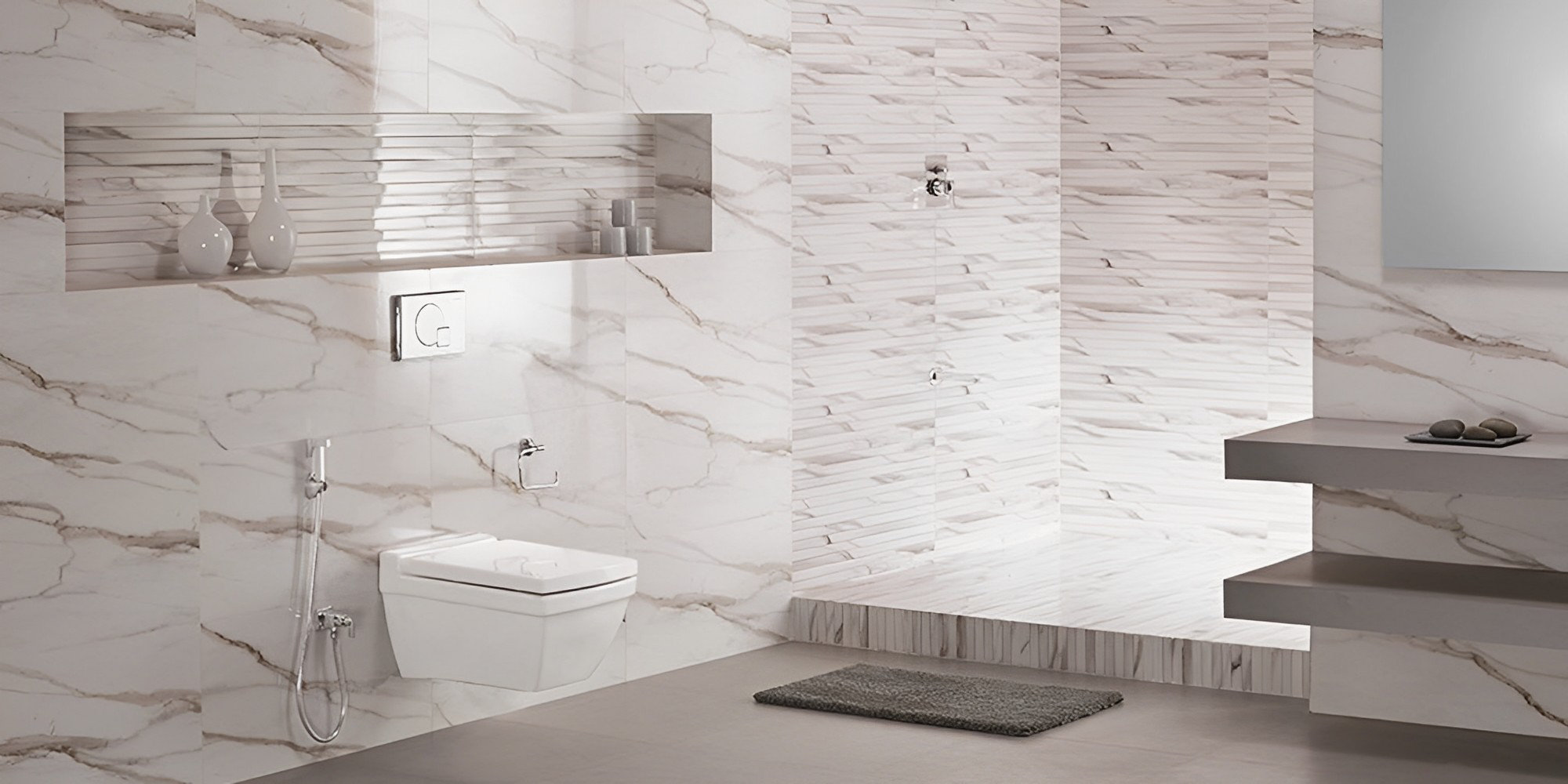 Mango Tile Tuscany 12" x 12" Marble Octagon and Dot Mosaic Wall & Floor ...