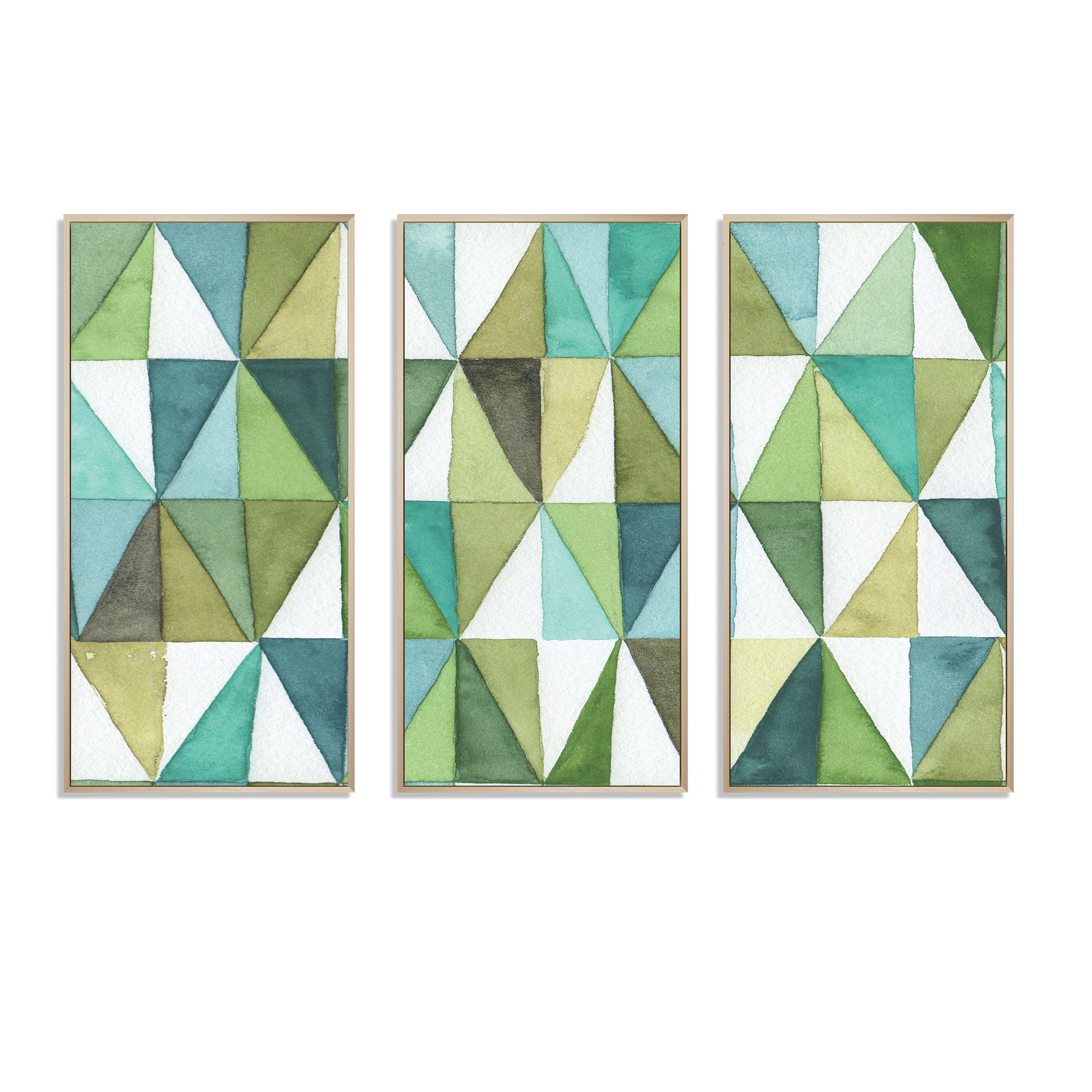 DesignArt Geometric Triangle III - 3 Piece Floater Frame Print on ...