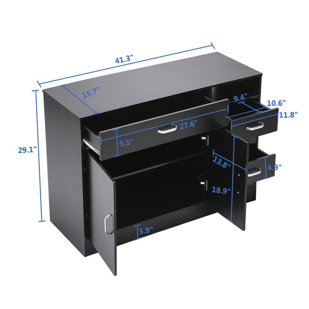 Zimtown Barber Station Makeup Black Hair Salon Cabinet & Reviews | Wayfair