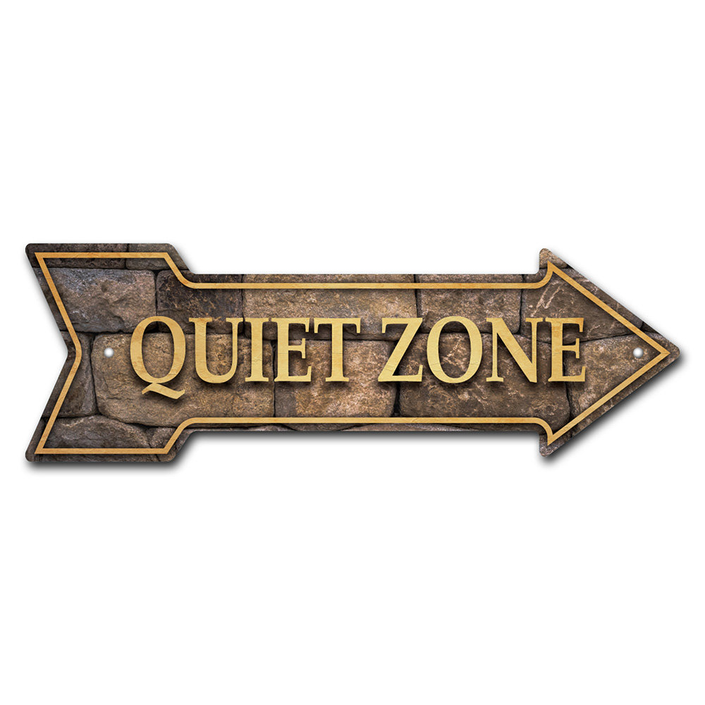 SignMission Quiet Zone Arrow Removable Decal Funny Home Décor 18" Wide ...