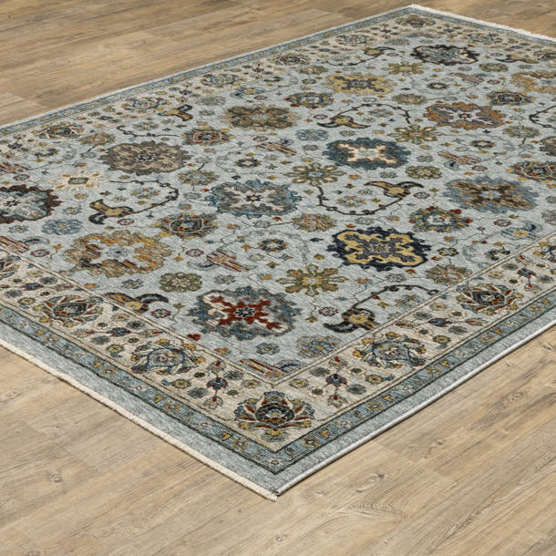 Langley Street Hovis Performance Blue/Brown Rug | Wayfair