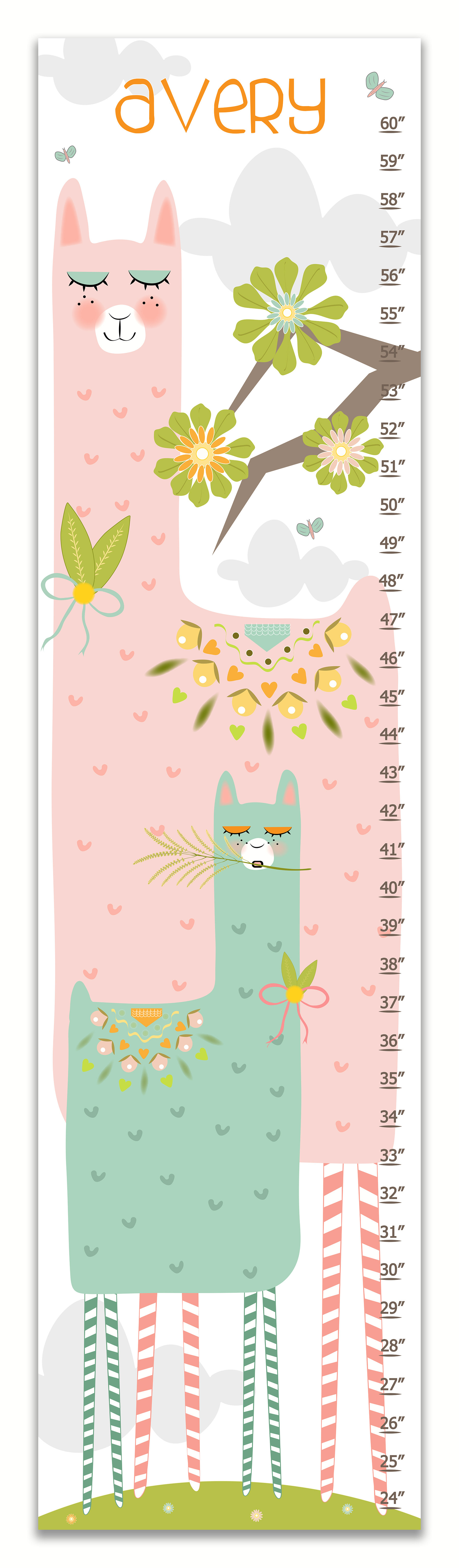Harriet Bee Tompkins Llama LLama Personalized Growth Chart | Wayfair