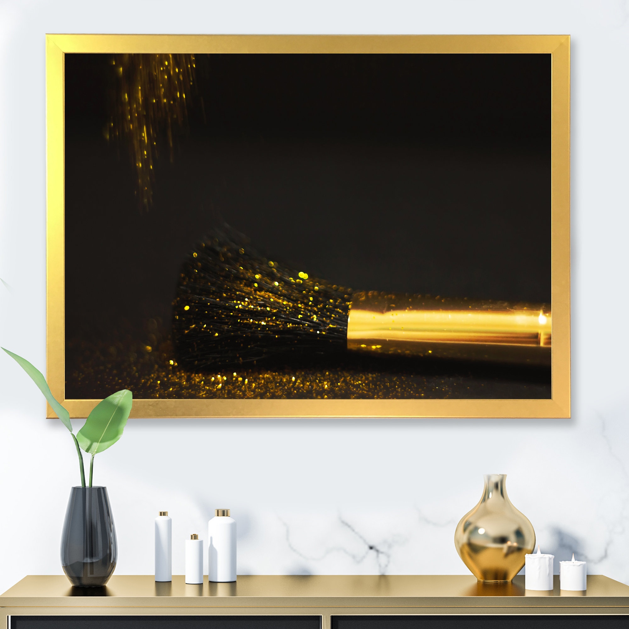 Mercer41 Gold Glitter Sparkle Gold Glitter Sparkle - Painting on Canvas ...