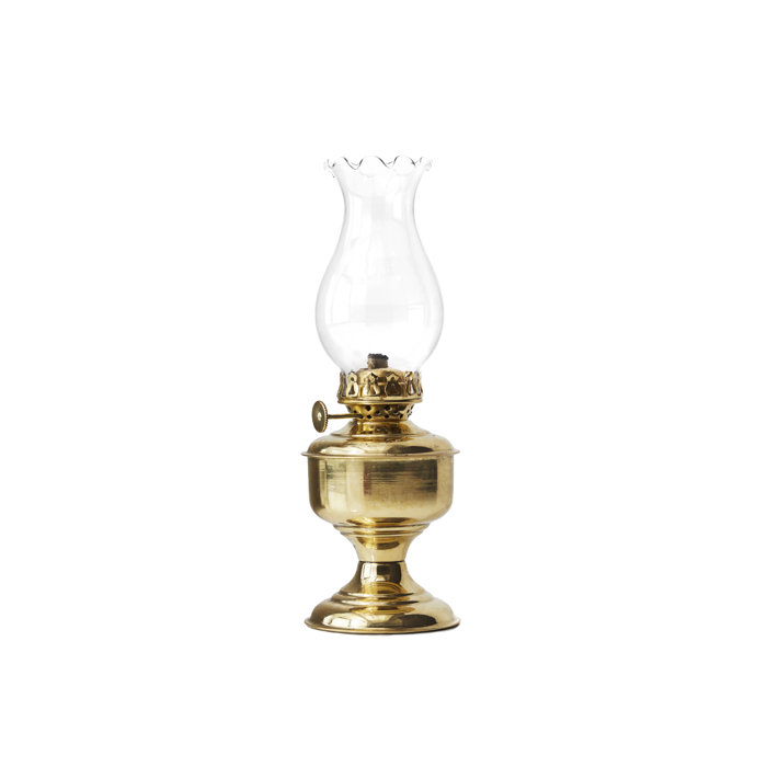 Serene Spaces Living Vintage Glass Oil Lamp, Brass Table Oil Lamp ...