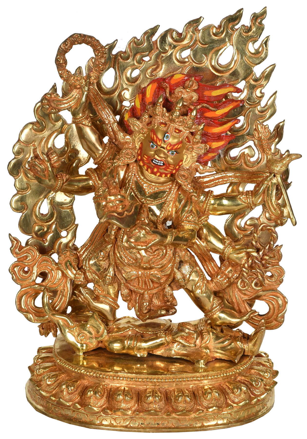 Exotic India Six Armed Mahakala - Tibetan Buddhist Deity Figurine | Wayfair