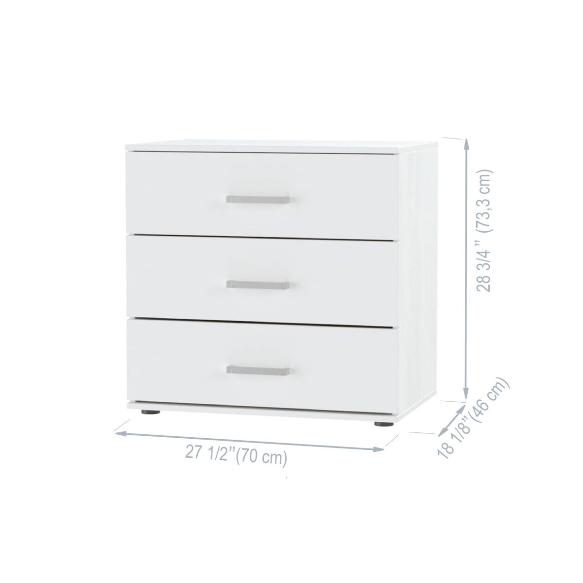 Furniture.Agency NUVOLE 3 Drawer 27.5'' W Chest & Reviews | Wayfair