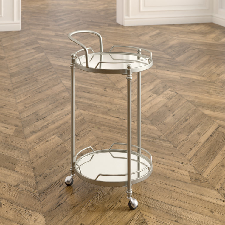 House of Hampton® Shadwell Round Mirror Bar Cart & Reviews - Wayfair Canada