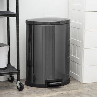 Black Kitchen Trash Cans & Recycling You'll Love in 2021 | Wayfair