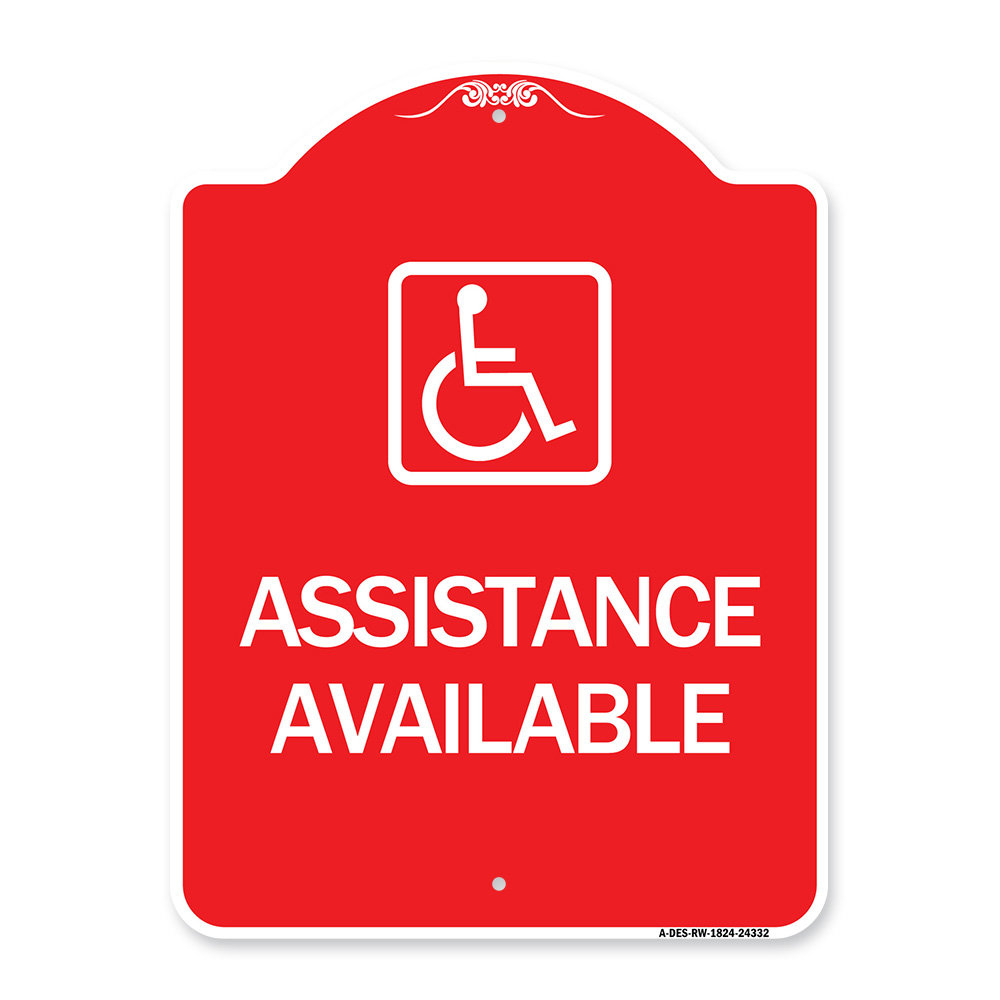 Signmission Designer Series Sign - Assistance Available With Handicap ...