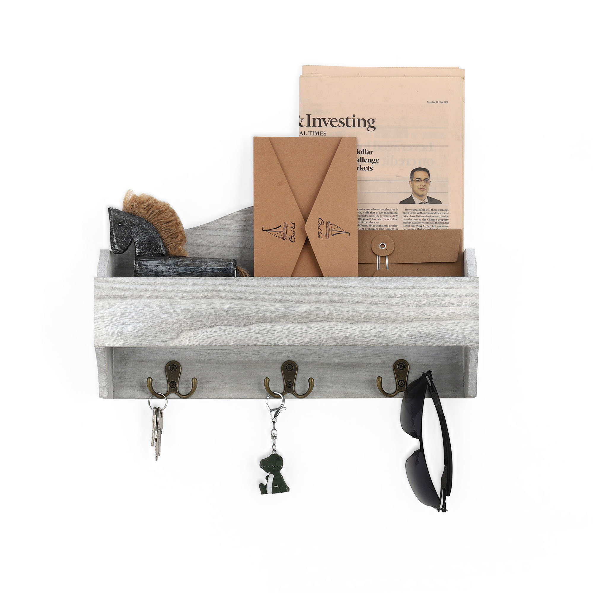 Gracie Oaks Wall Organizer with Key Hooks | Wayfair