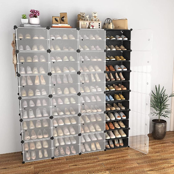 Rebrilliant Portable 96 Pair Stackable Shoe Storage Cabinet - Wayfair ...