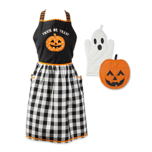 The Holiday Aisle® Boo! Kitchen Apron | Wayfair