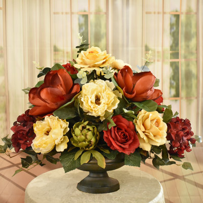 Floral Home Decor Mixed Centerpiece in Decorative Vase & Reviews | Wayfair