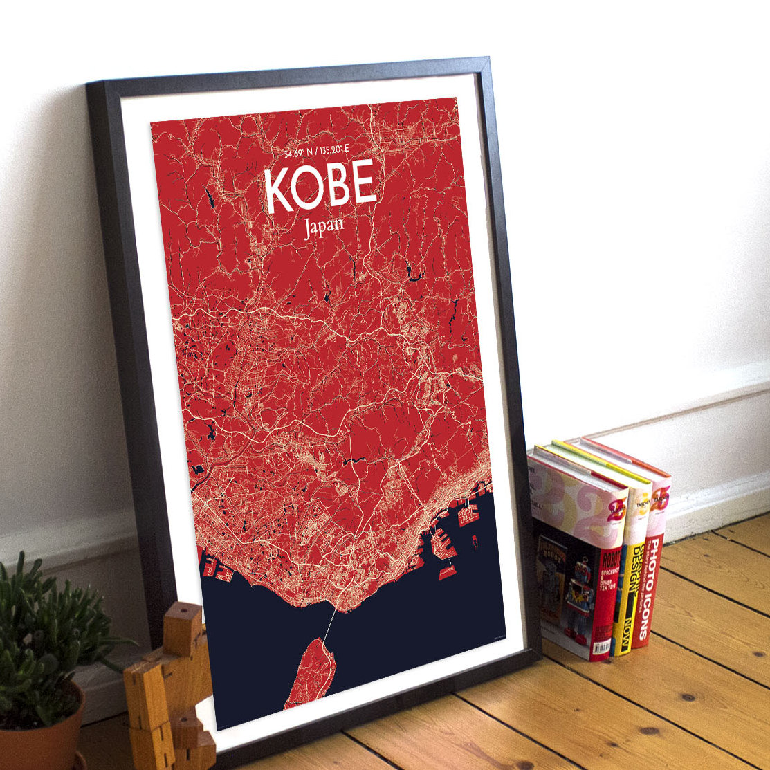 Wrought Studio Kobe City Map - Unframed Graphic Art | Wayfair