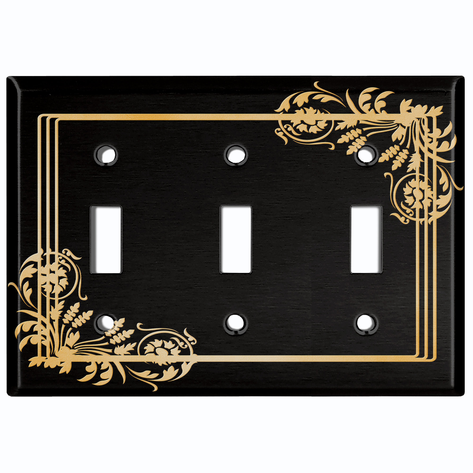 WorldAcc Victorian Vintage Elegant Damask Flowers 3-Gang Toggle Light ...