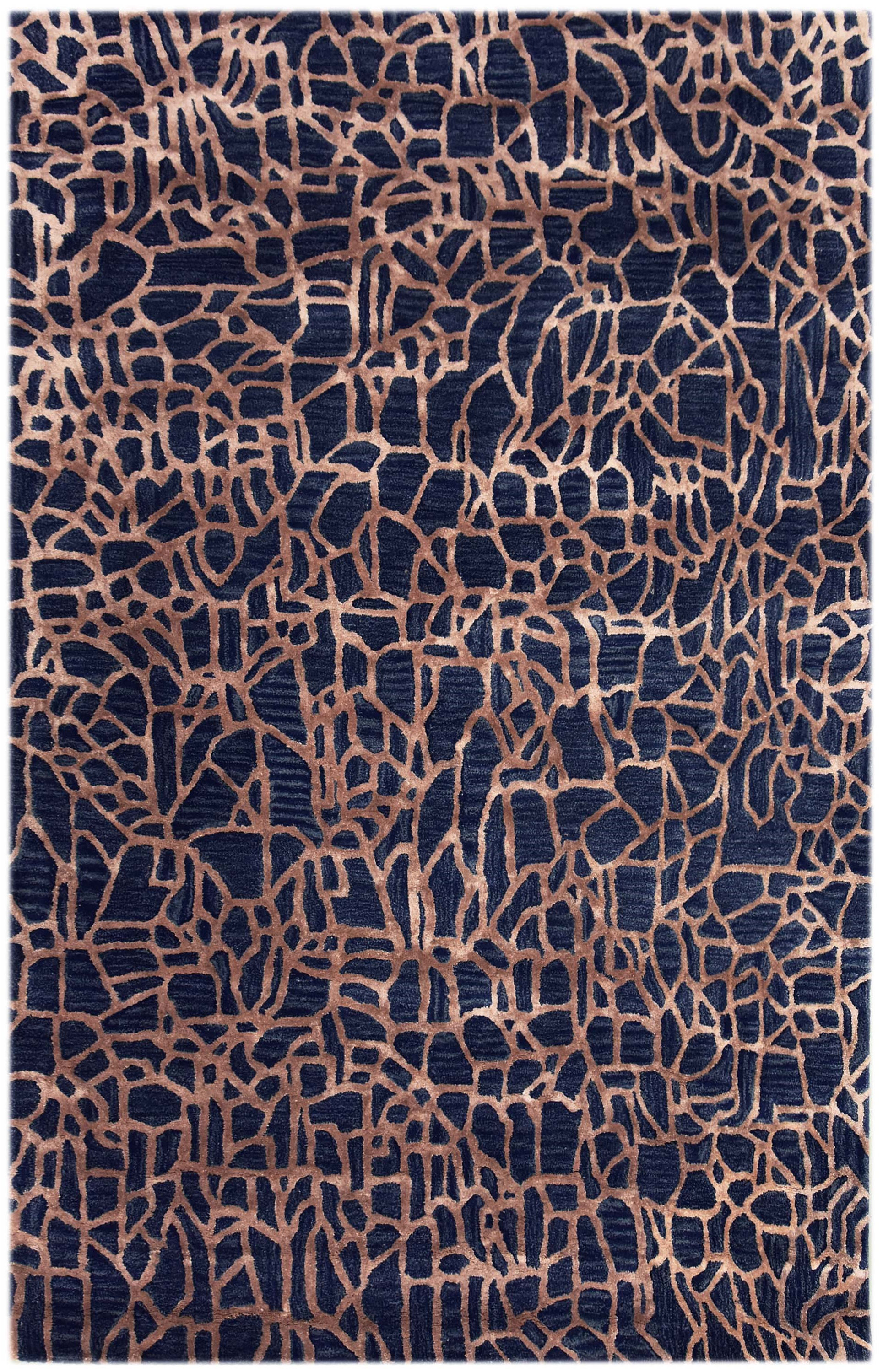 Bakero Naomi Hand Tufted Dark Blue/Camel Rug | Wayfair.co.uk