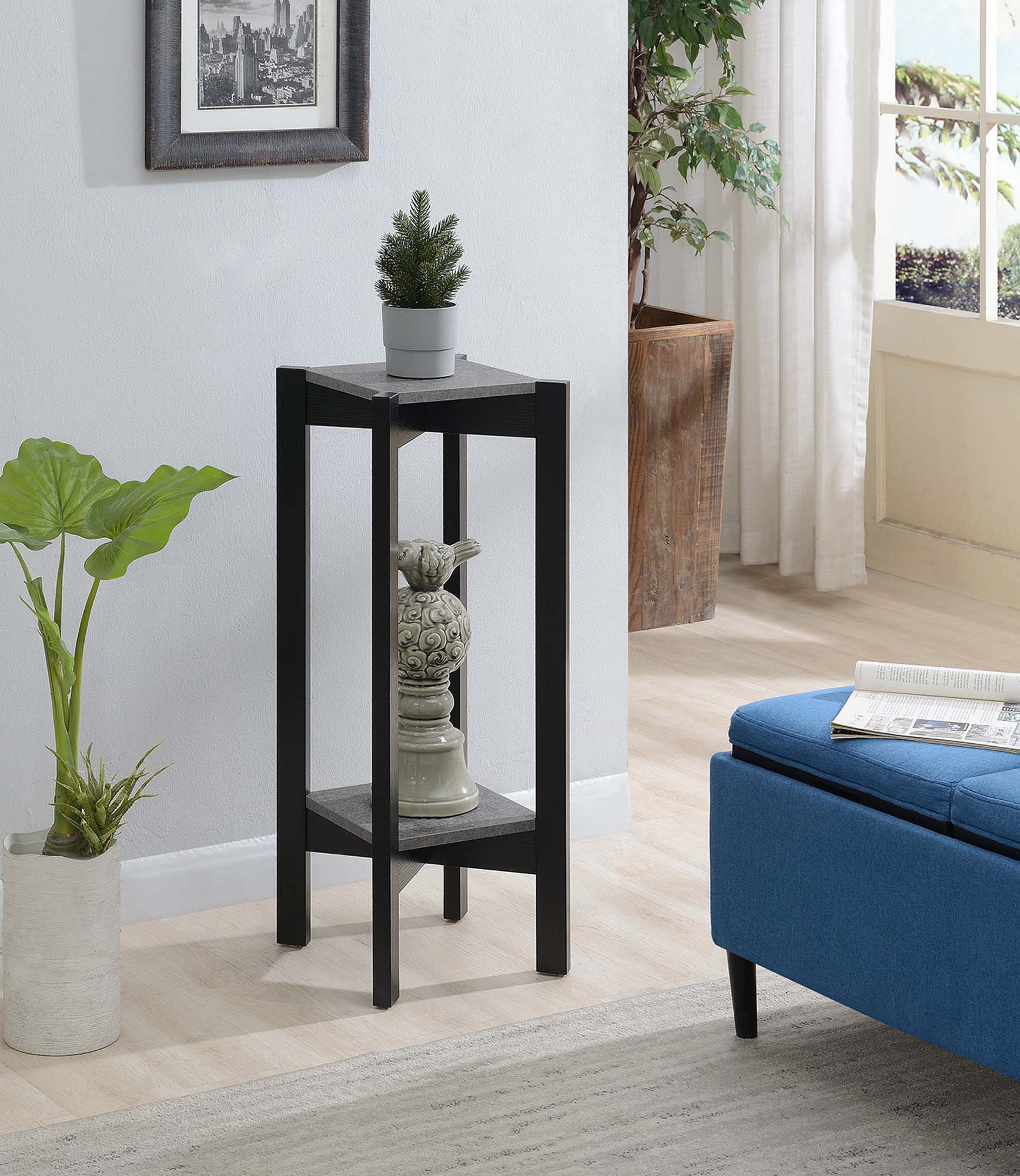 DanDiBo Flower Stool Metal Black Square Set of 3 Flower Stands Side ...