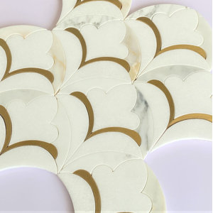 ES Stone Water Jet Water Jet 14" x 13" Marble Mosaic Tile | Wayfair