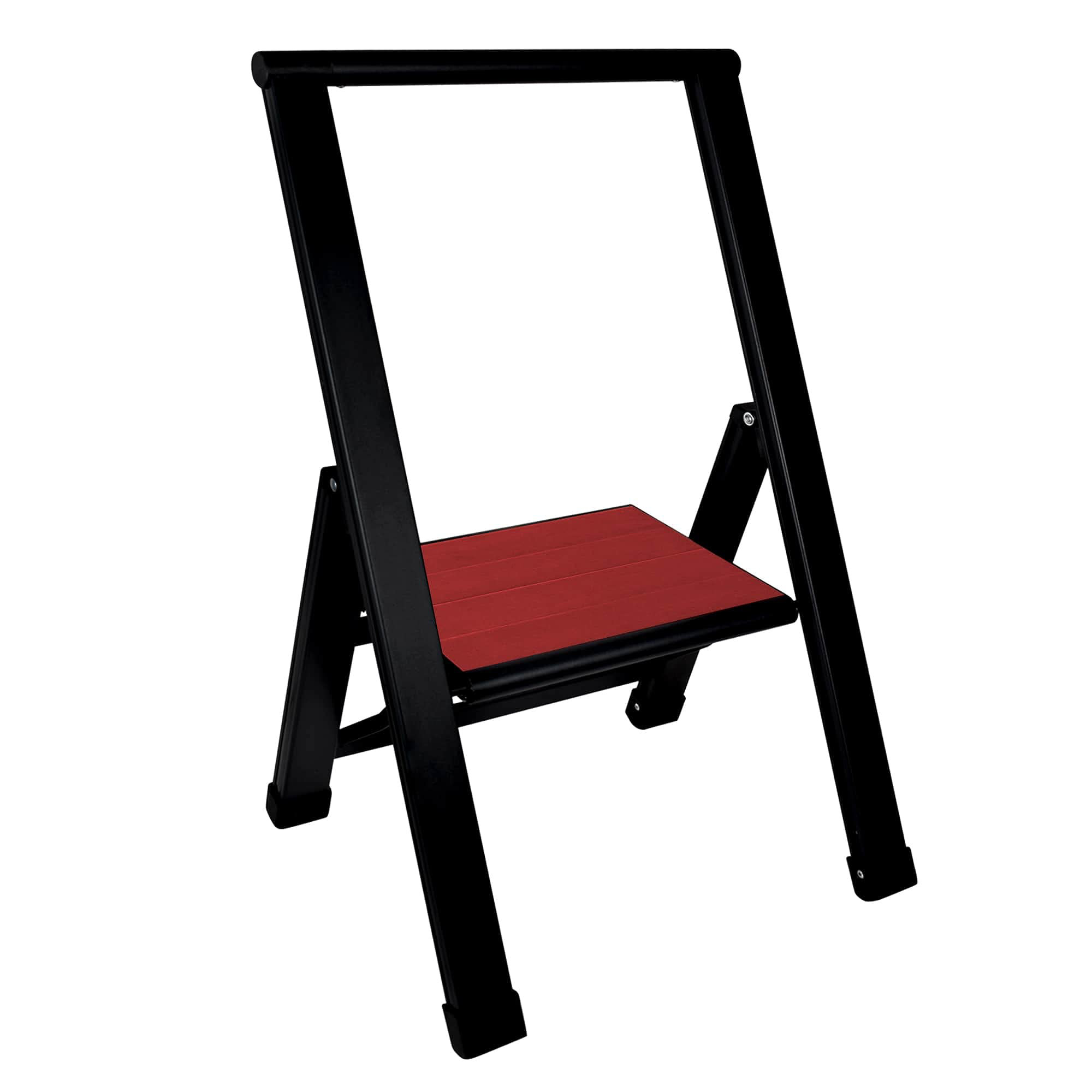 Sorfey Premium 1 Step Ladder Modern Mahogany. Lightweight,-Ultra Slim ...