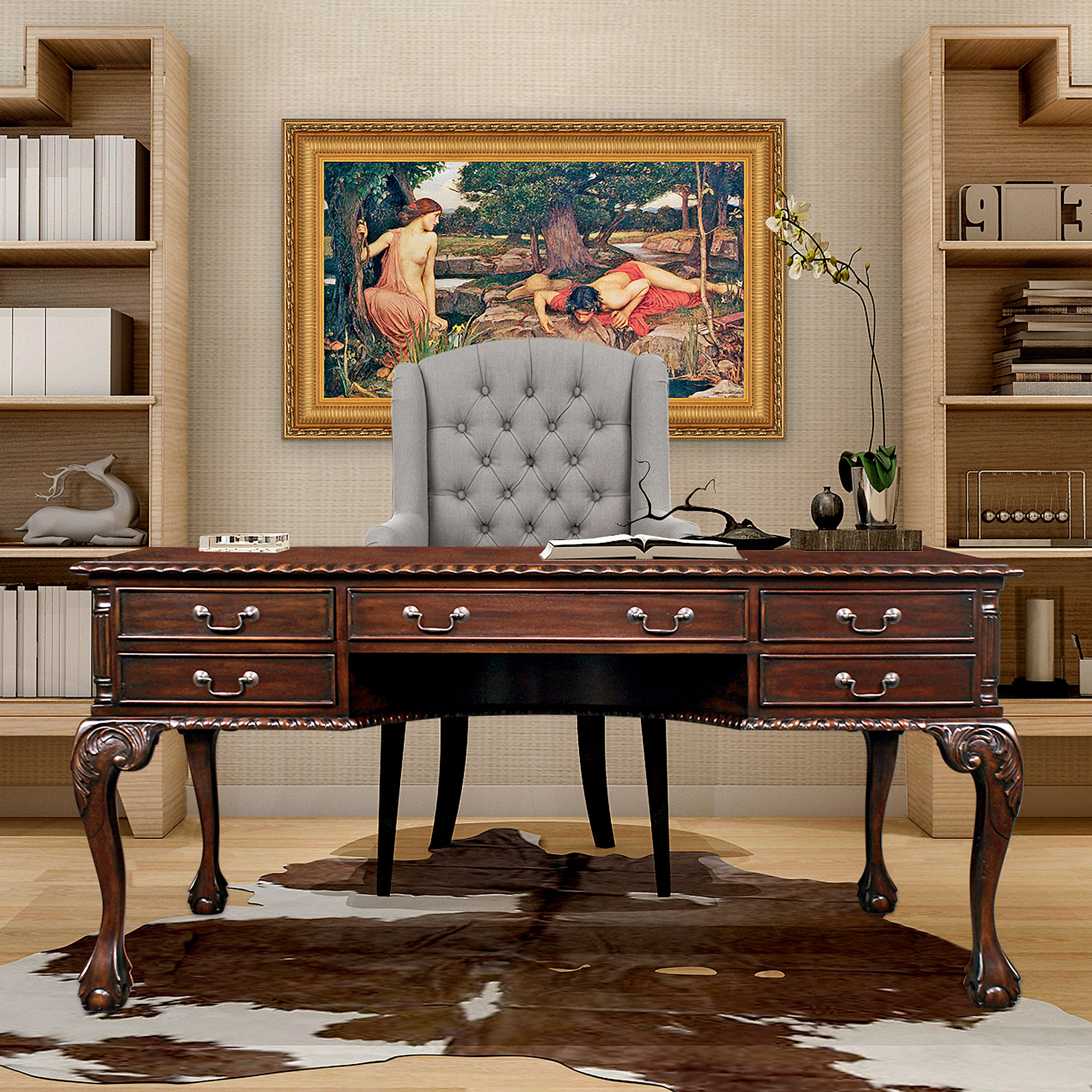 Design Toscano Solid Wood Writing Desk | Wayfair