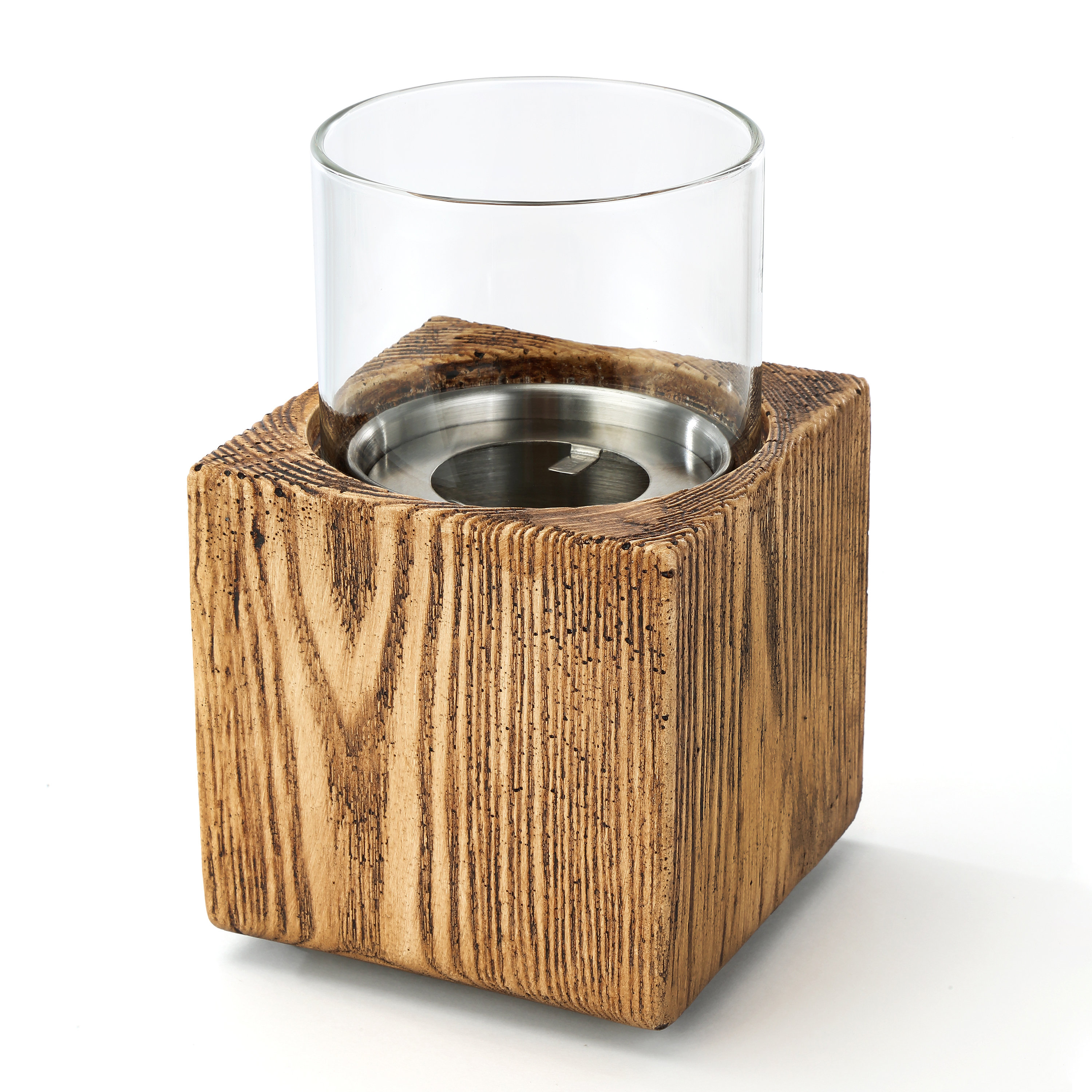 Home Zone Living Concrete Portable Tabletop Round 4.7" Mini Fire Pit ...