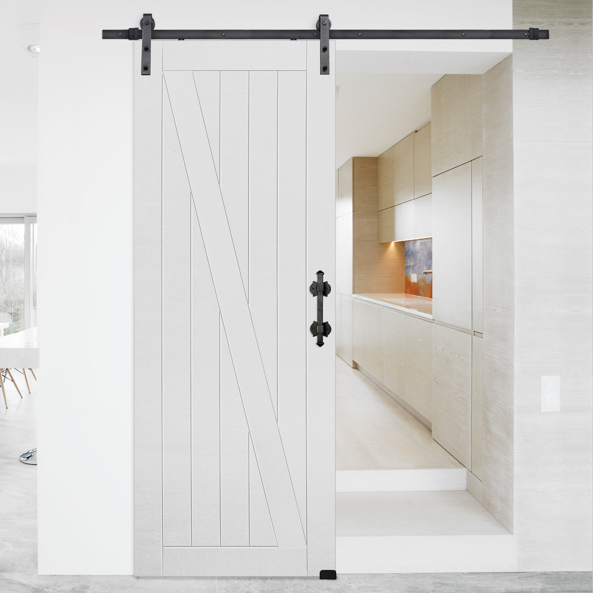 Barndoorz Paneled Wood BarnCraft Barn Door without Installation ...