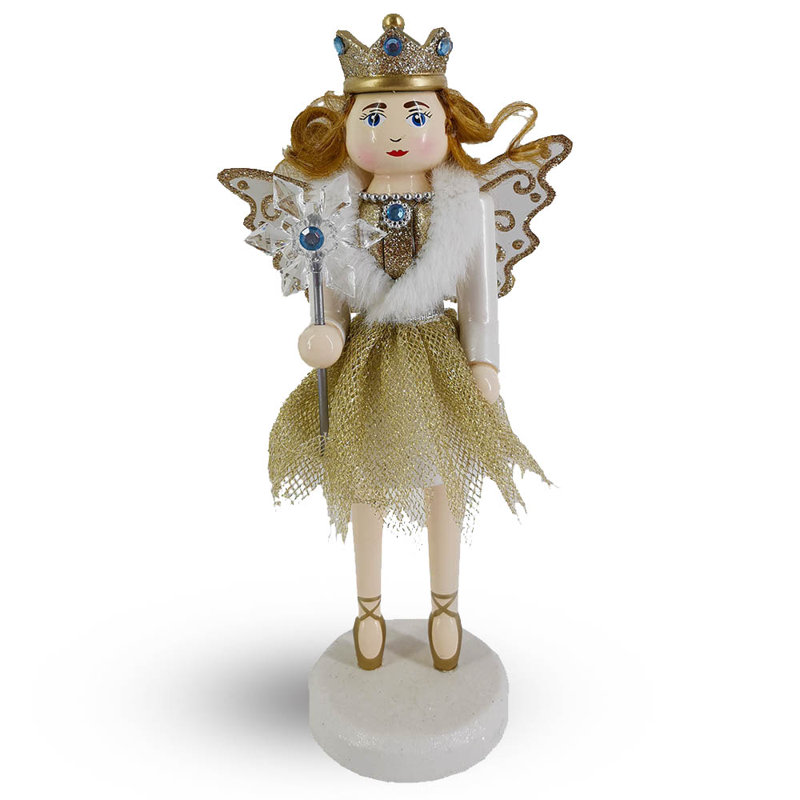 The Holiday Aisle® Angel Fairy Female Nutcracker with Sparkly Wings ...