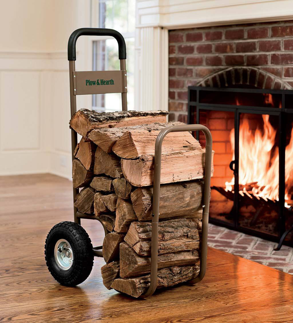 Plow & Hearth Rolling Steel Log Carrier | Wayfair