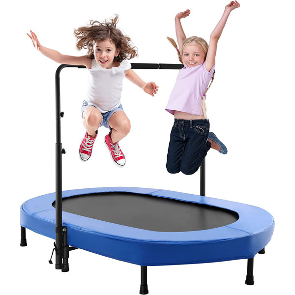 Himimi 4.7' Foldable Oval Fitness Trampoline with Handlebar | Wayfair