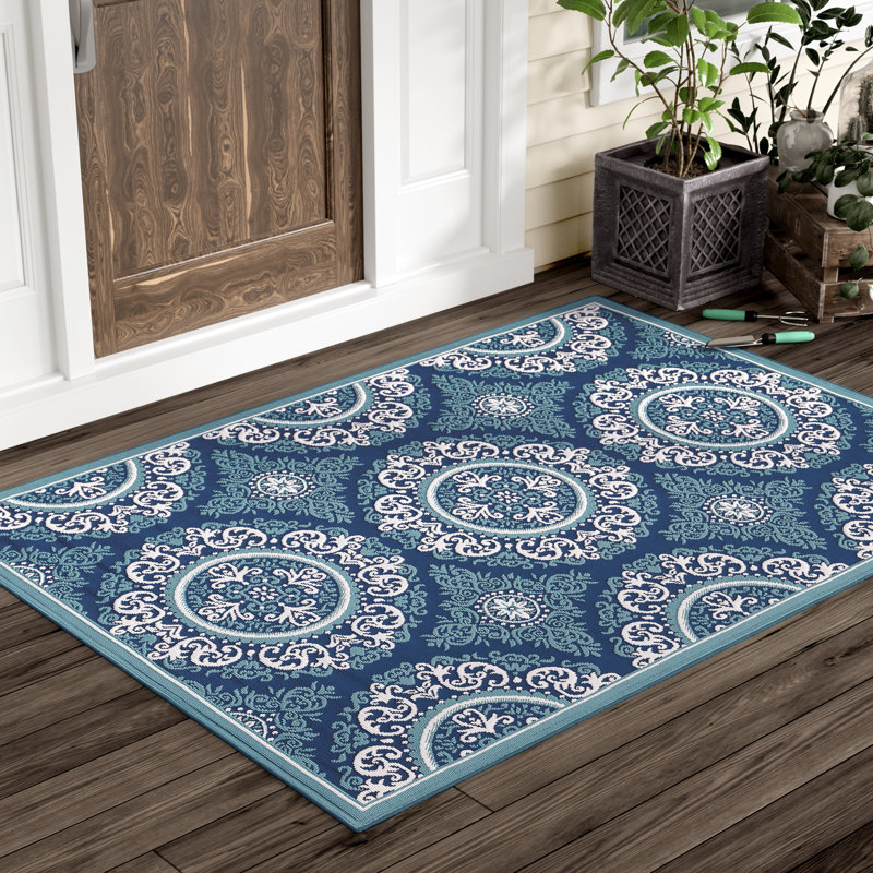 Roulston Blue Indoor/Outdoor Area Rug & Reviews | Birch Lane