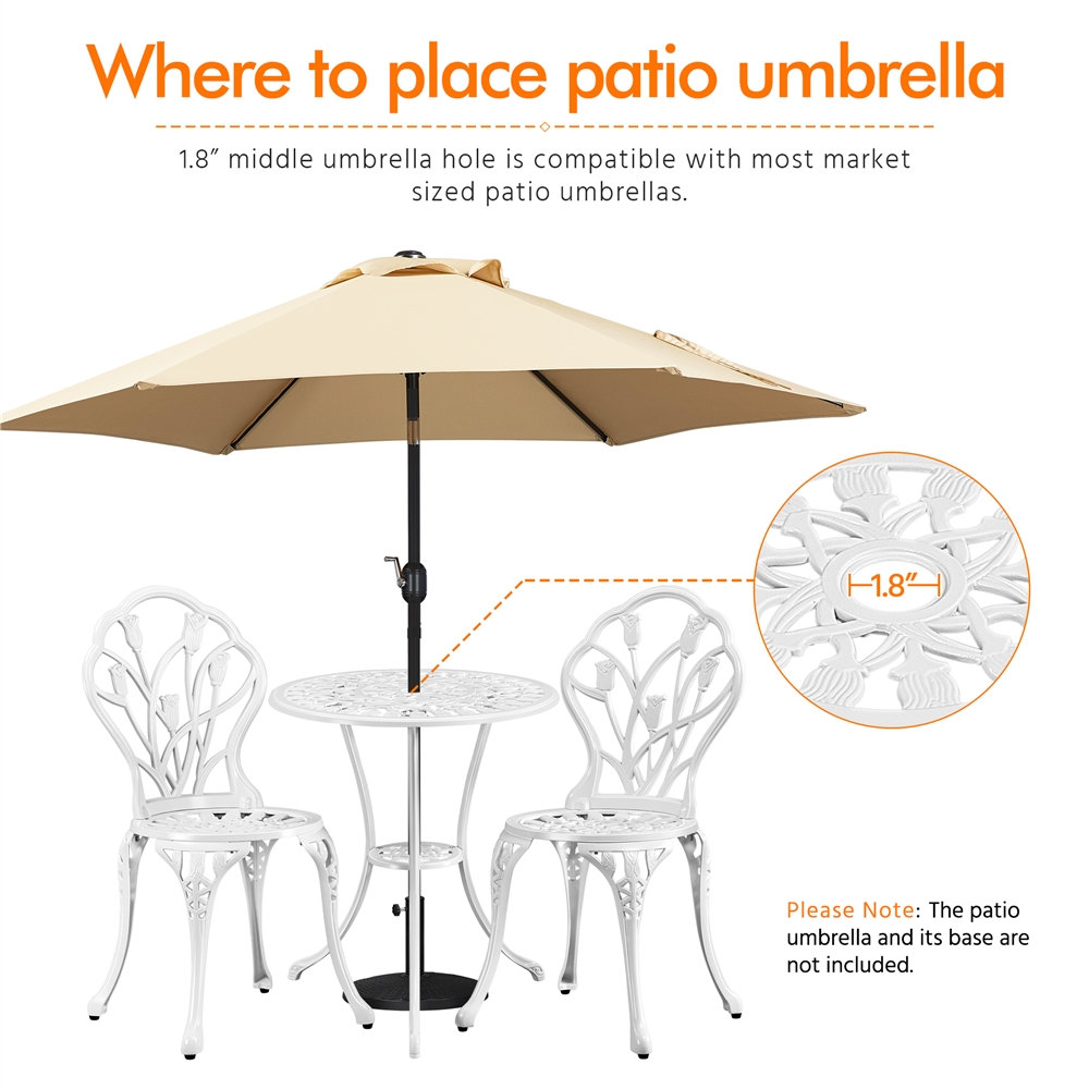 Fleur De Lis Living Frisby Round 2 - Person 16.5'' Long Aluminum Bistro ...