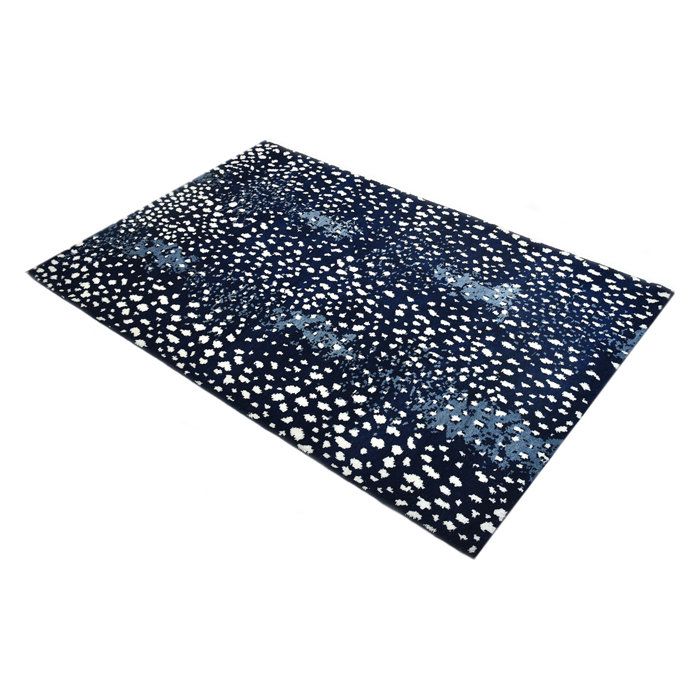 Solo Rugs Louis Hand-Knotted Animal Print Area Rug in Navy & Reviews ...
