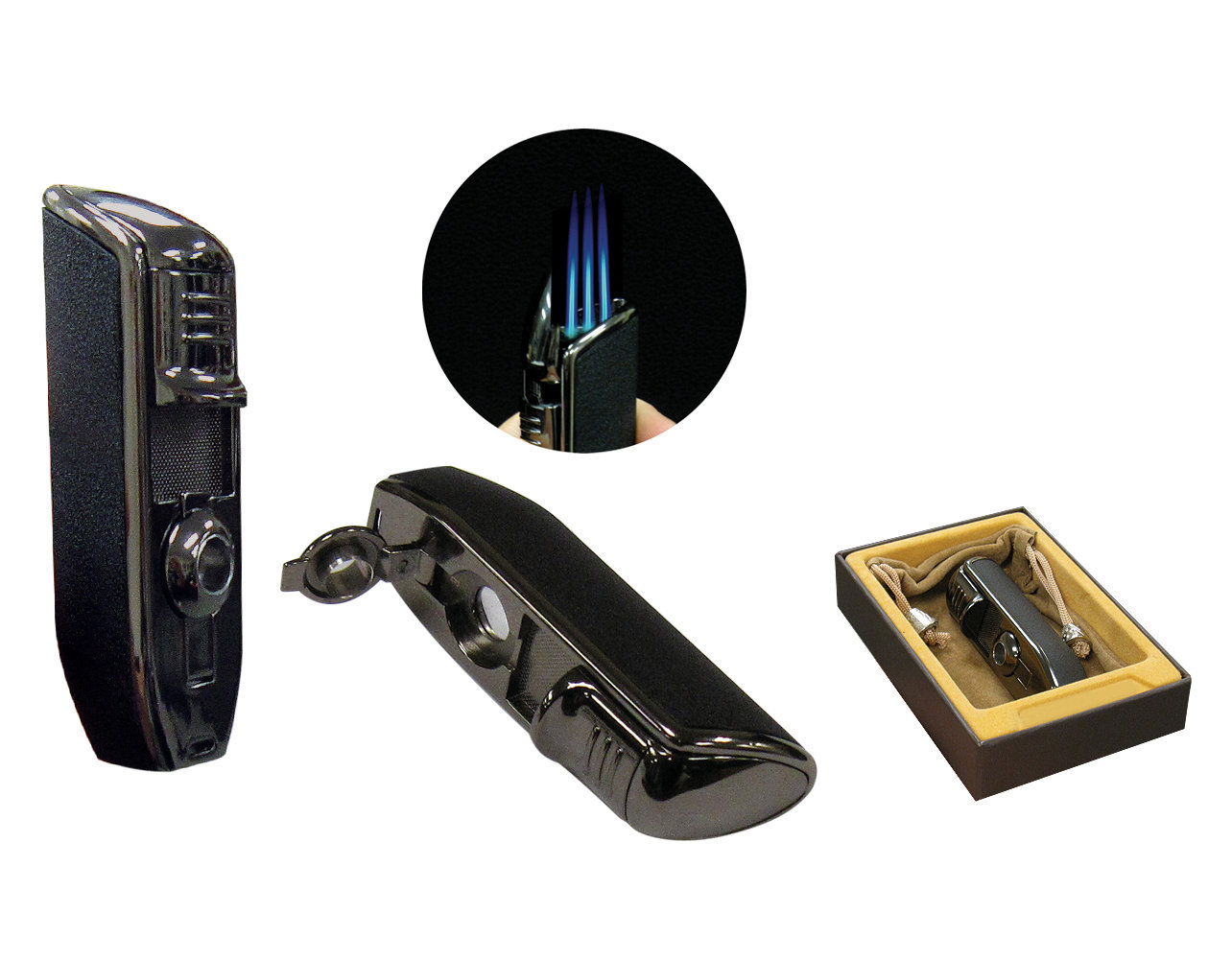 Prestige Import Group Olympus Triple Torch Lighter with Fold-Out Cigar ...