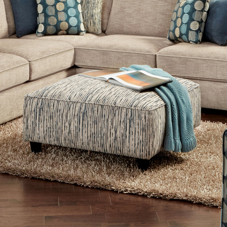 Red Barrel Studio® Maija 38'' Wide Square Striped Cocktail Ottoman ...