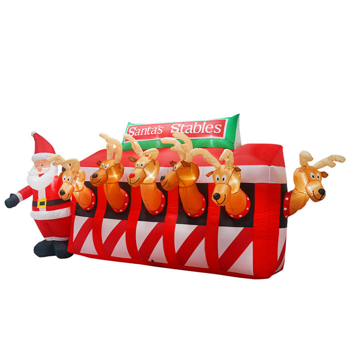 The Holiday Aisle® Reindeer Stable Inflatable & Reviews | Wayfair