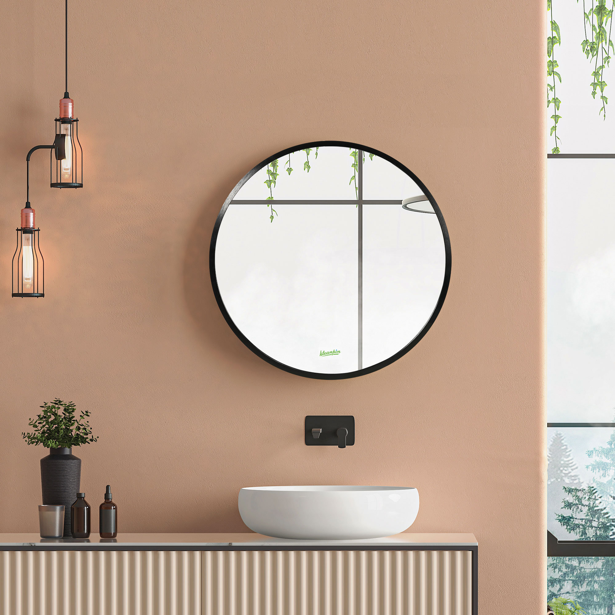 Homcom Round Metal Wall Mirror | Wayfair.co.uk