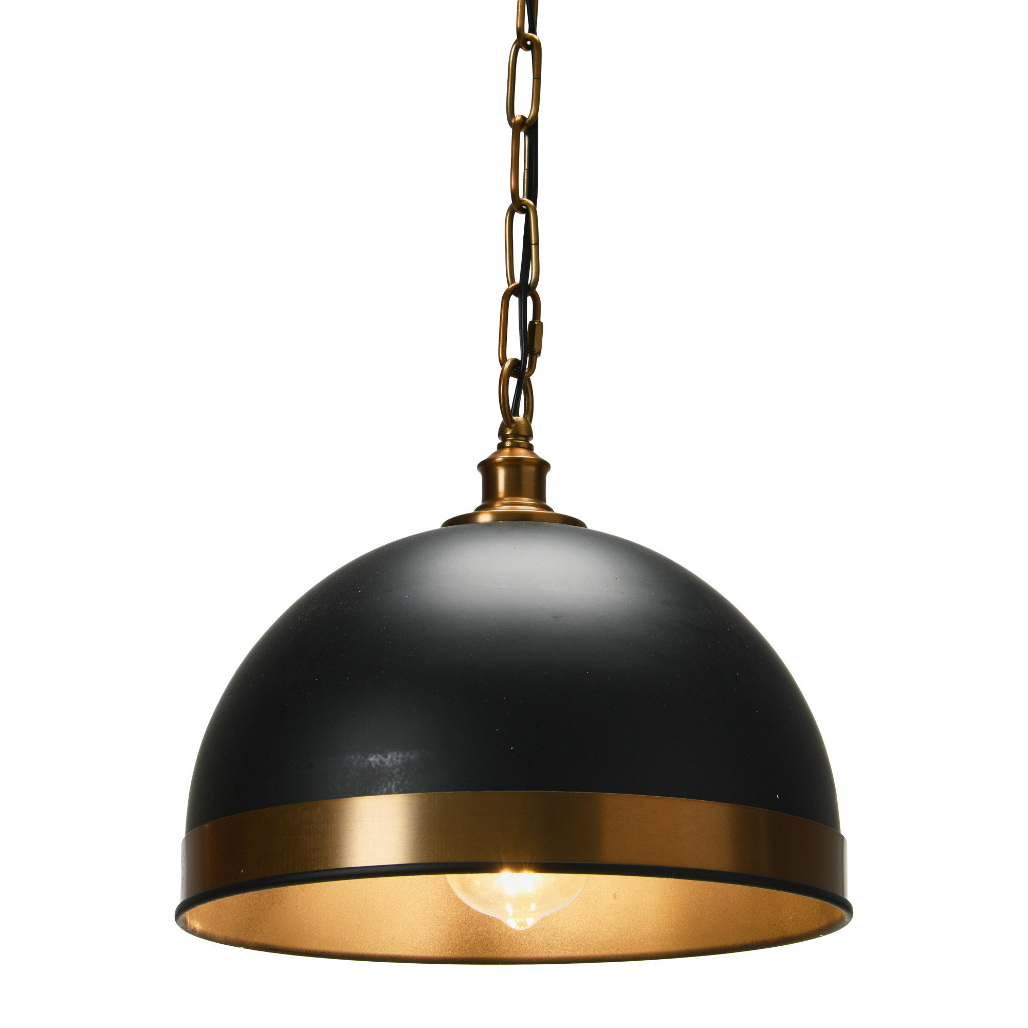 17 Stories Metal Ceiling Light, Black & Antique Nickel | Wayfair