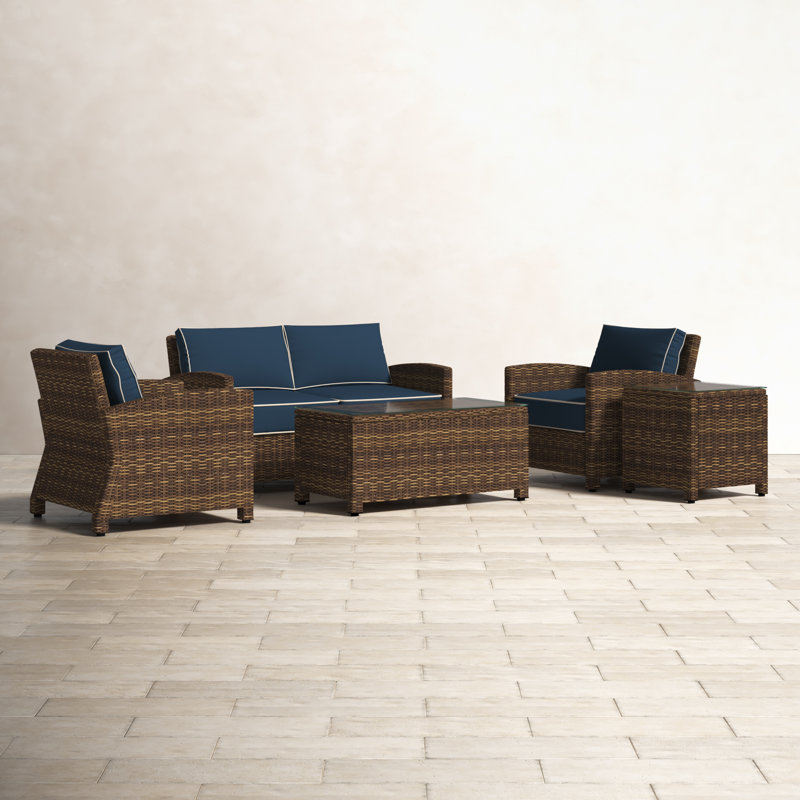 Birch Lane™ Lawson Polyethylene (PE) Wicker 4 - Person Seating Group ...