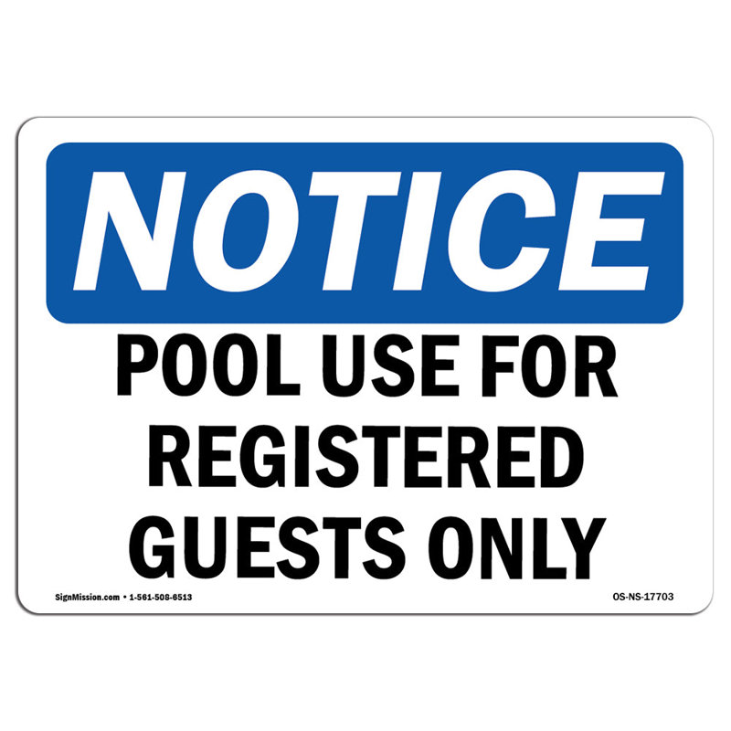 SignMission Pool Use for Registered Guests Only Sign | Wayfair