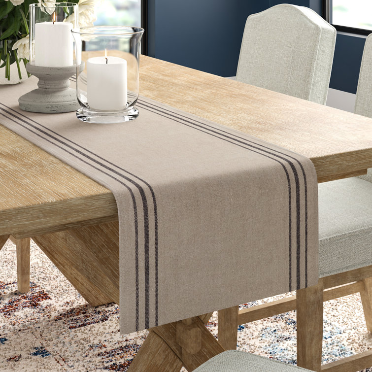 Gracie Oaks Akeila Striped Linen Table Runner & Reviews - Wayfair Canada